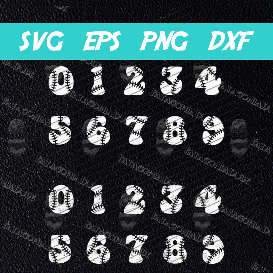 Baseball Font Numbers SVG PNG, Retro Numbers Stitches - Etsy