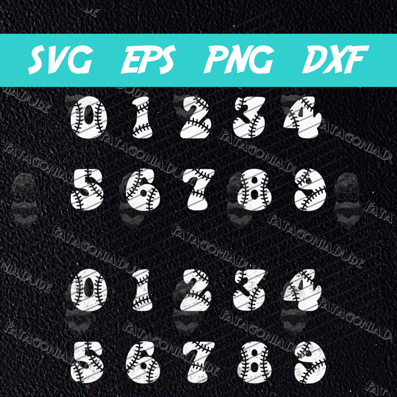 Baseball Font Numbers SVG PNG Retro Numbers Stitches - Etsy