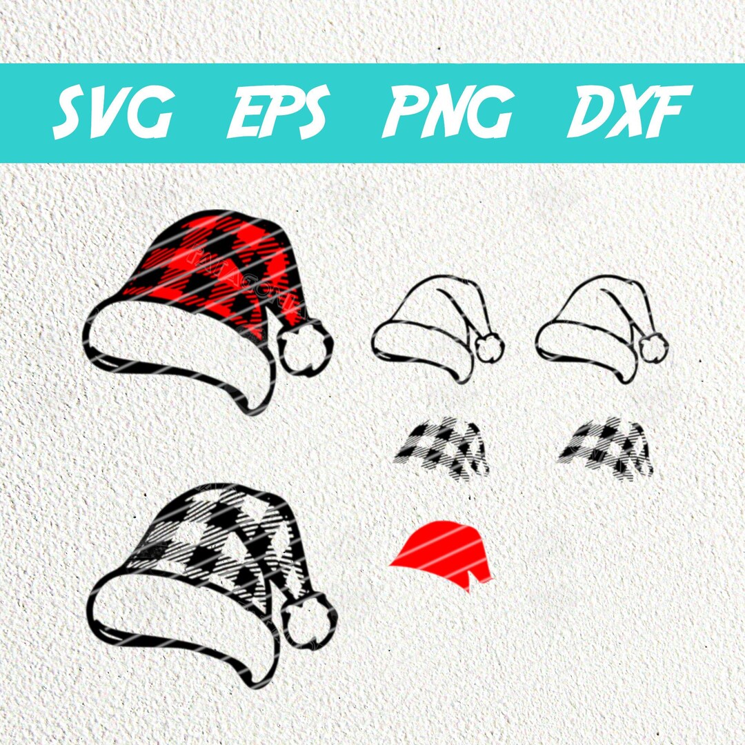 Santa Hat SVG PNG, Buffalo Plaid Christmas Hat - Etsy