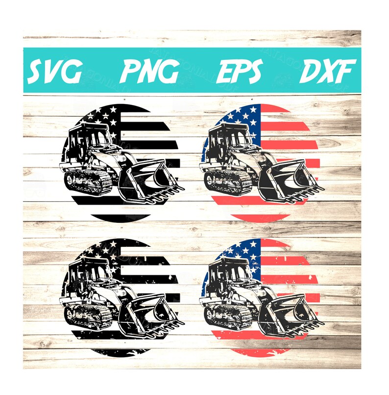 Bulldozer SVG USA Flag - Etsy Canada