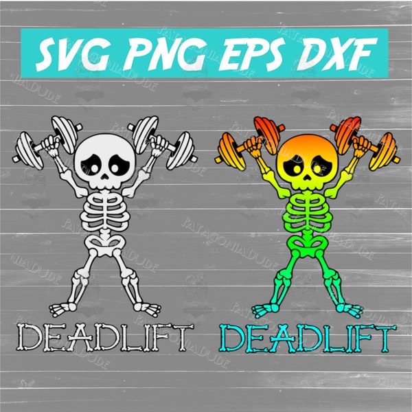Deadlifting Skeleton Svg - Etsy