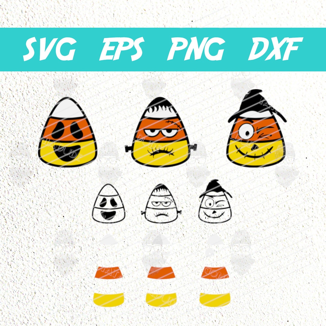 Candy Corn SVG PNG, Halloween Faces Bundle PNG - Etsy