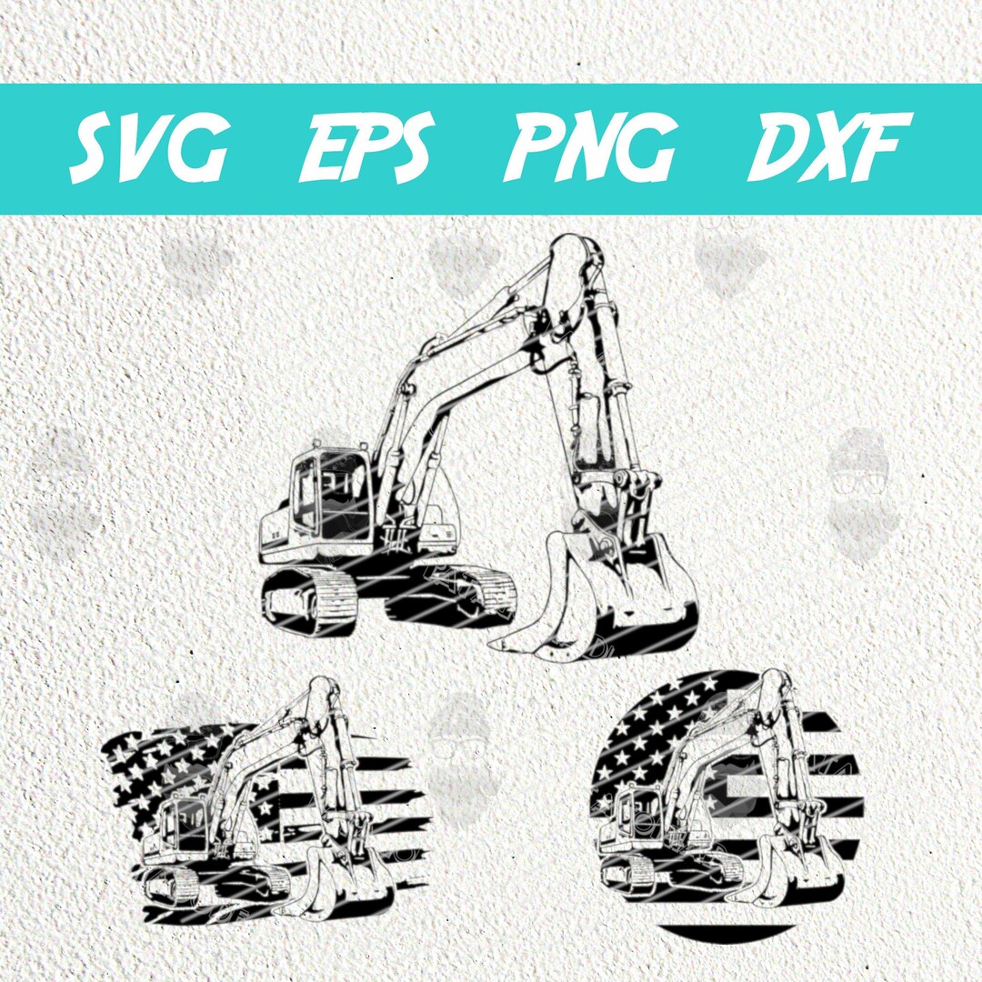 Excavator SVG PNG - Etsy