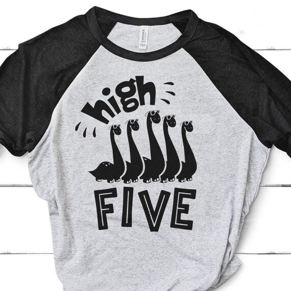 High Five Birthday SVG Dinosaur SVG Birthday Boy SVG Five - Etsy