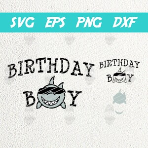 Birthday Boy Shark SVG PNG - Etsy