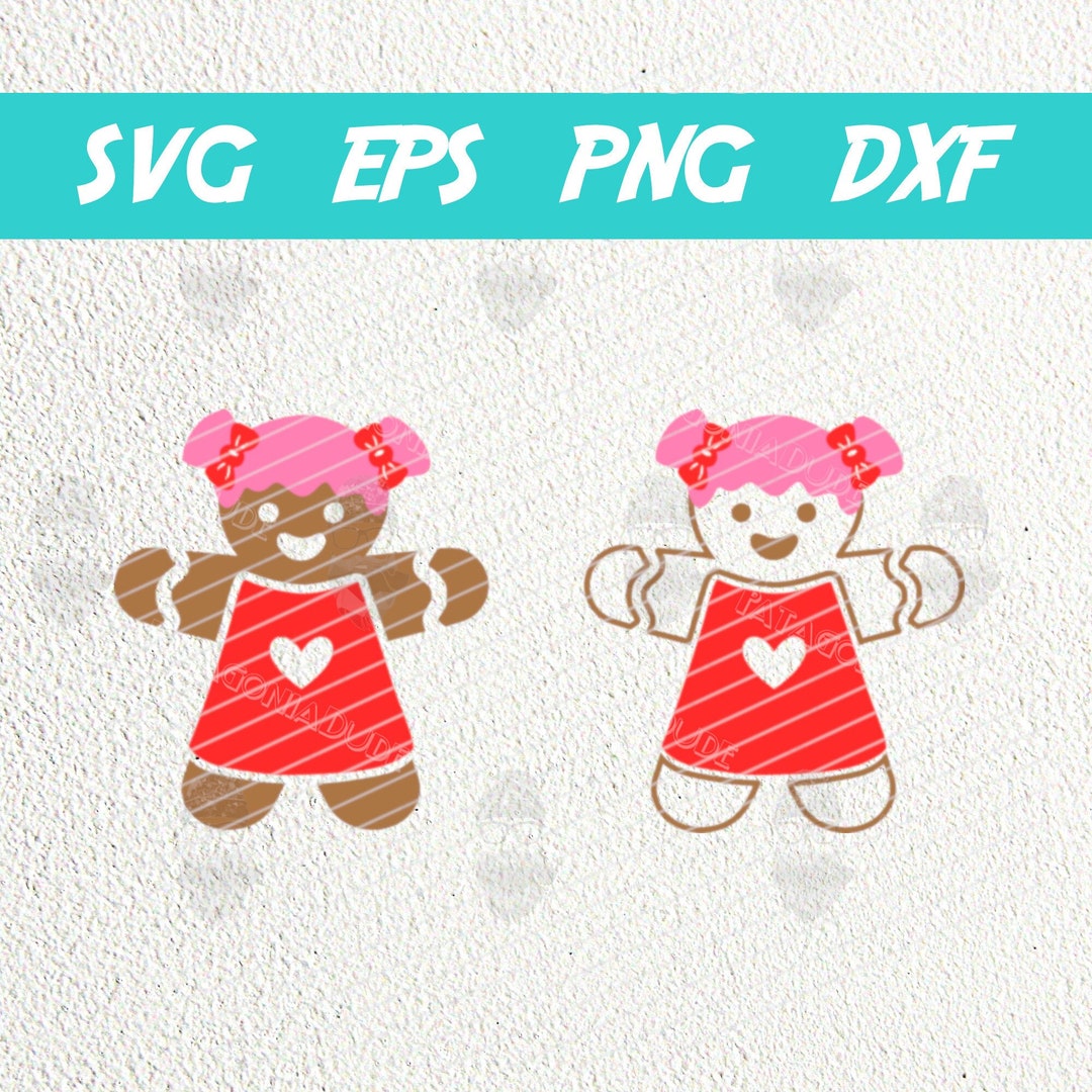 Gingerbread Girl SVG PNG, Kids Gingerbread SVG - Etsy