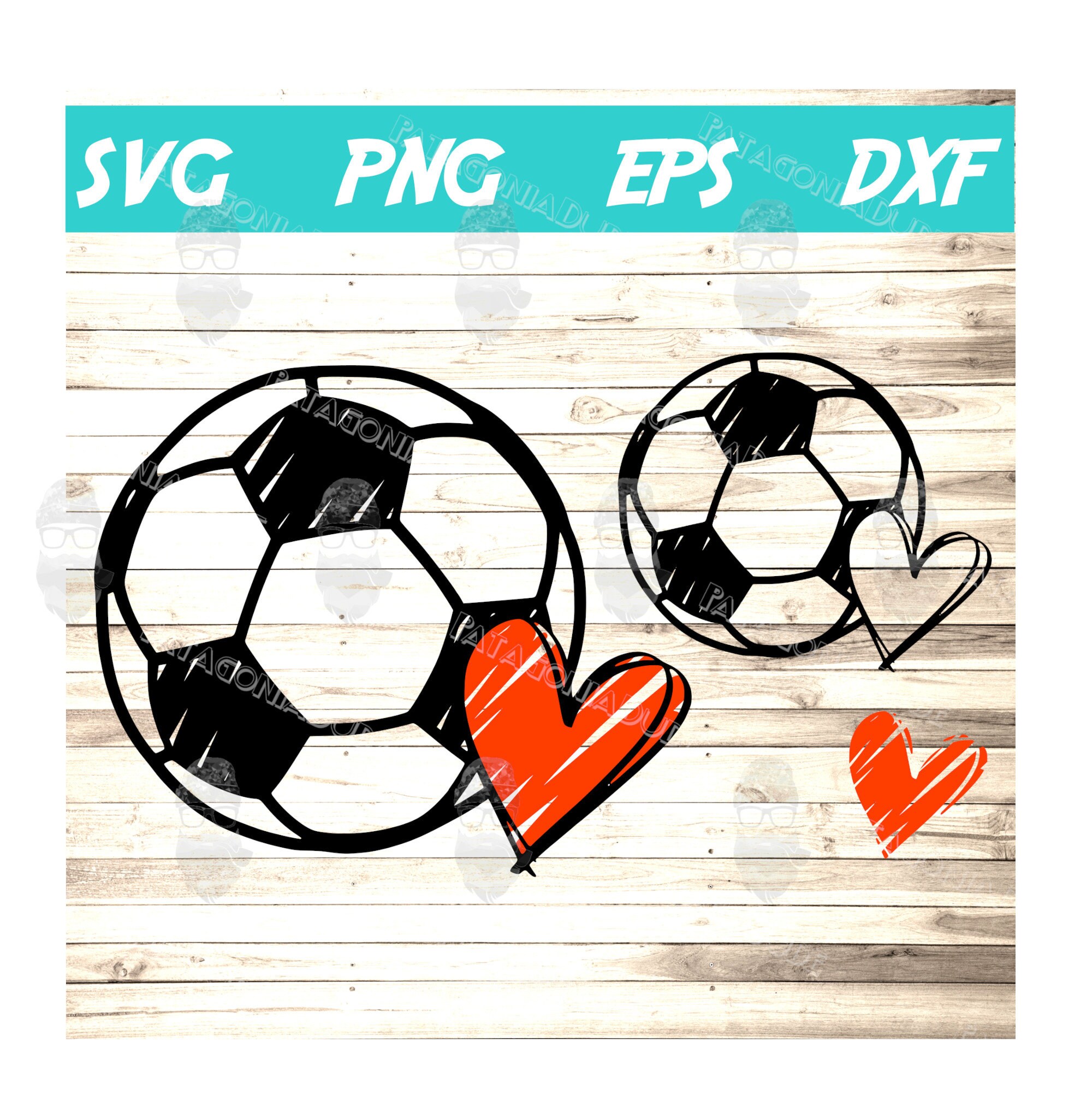 Soccerball Heart SVG | Etsy