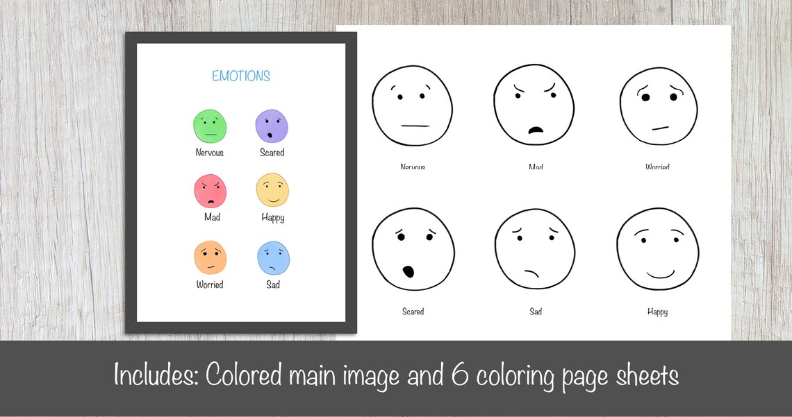 Feelings Bundle for Kids - Identify Emotions. Kids Coloring Sheet ...