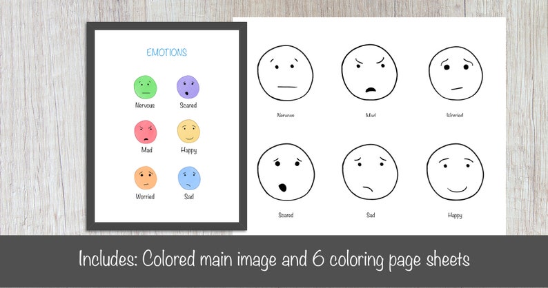 Feelings Bundle for Kids - Identify Emotions. Kids Coloring Sheet ...