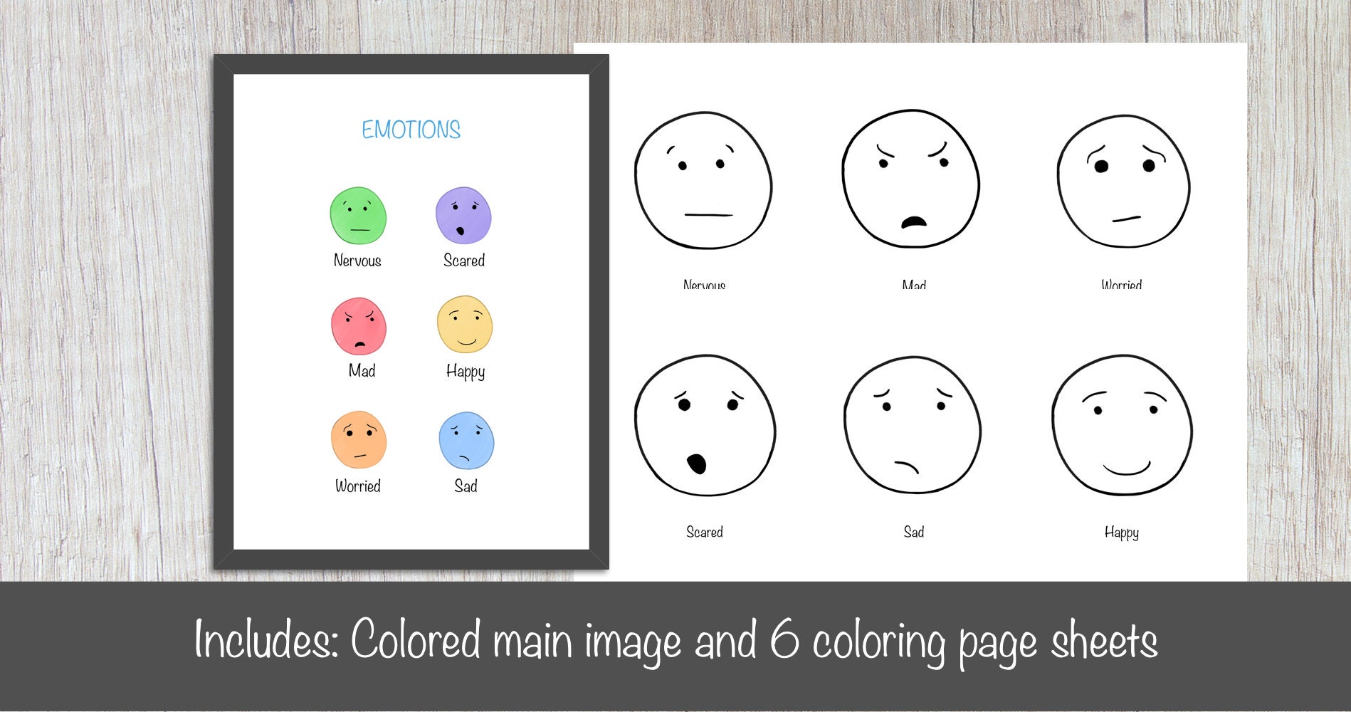 Feelings Bundle for Kids - Identify Emotions. Kids Coloring Sheet ...