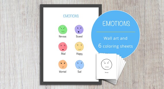 Feelings and Emotions Printable Wall Art. Emotional | Etsy