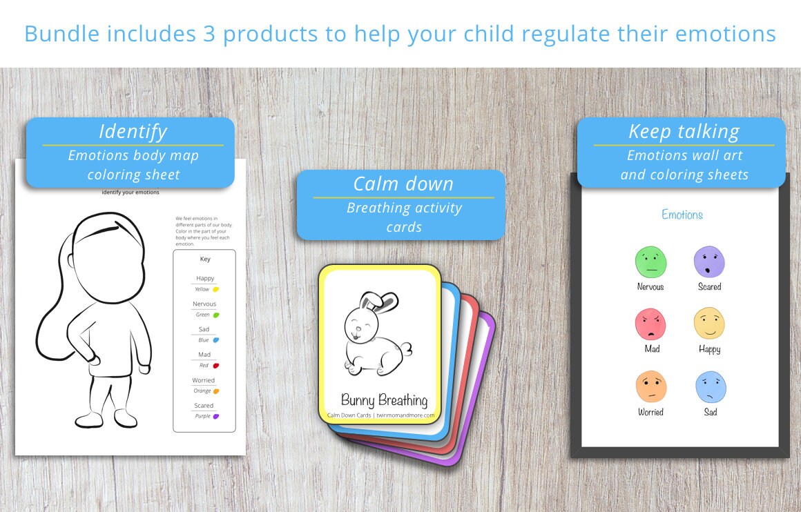 Feelings Bundle for Kids - Identify Emotions. Kids Coloring Sheet ...