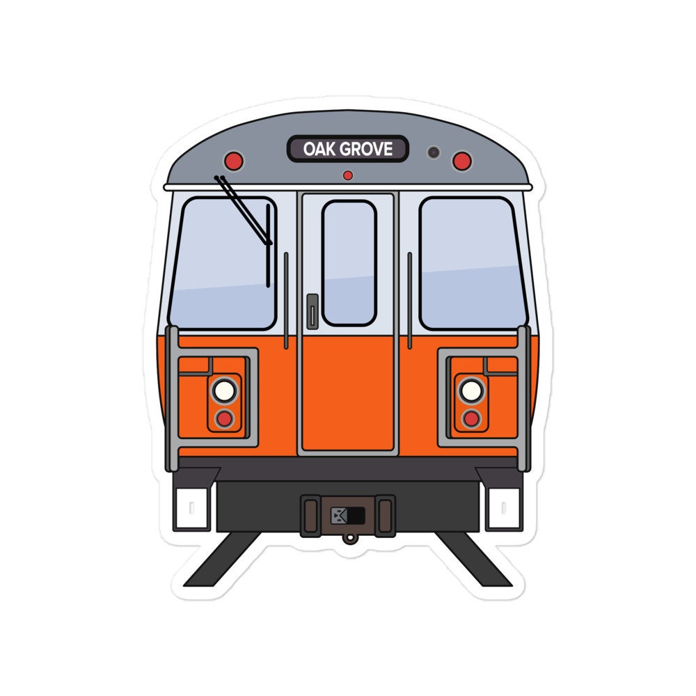 Boston T Subway Train Orange Line Sticker - Etsy