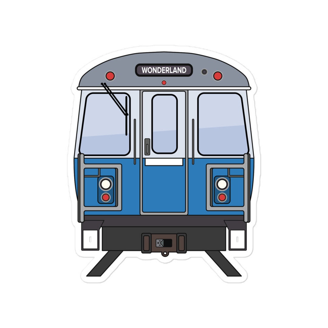 Boston T Subway Train Blue Line Sticker - Etsy