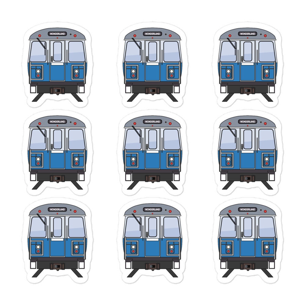 Boston T Subway Train Blue Line Sticker - Etsy