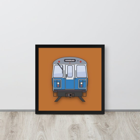 Boston T Subway Train Blue Line Wall Art - Etsy