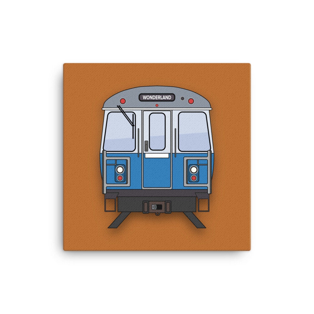 Boston T Subway Train Blue Line Wall Art - Etsy