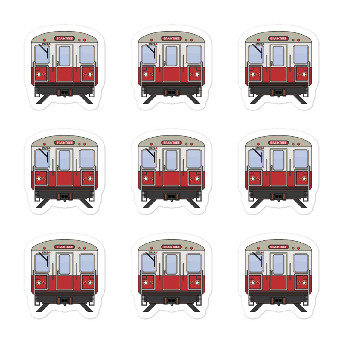 Boston T Subway Train Red Line Sticker - Etsy