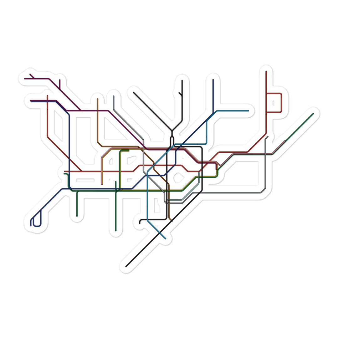 London Underground Transit Map Sticker - Etsy