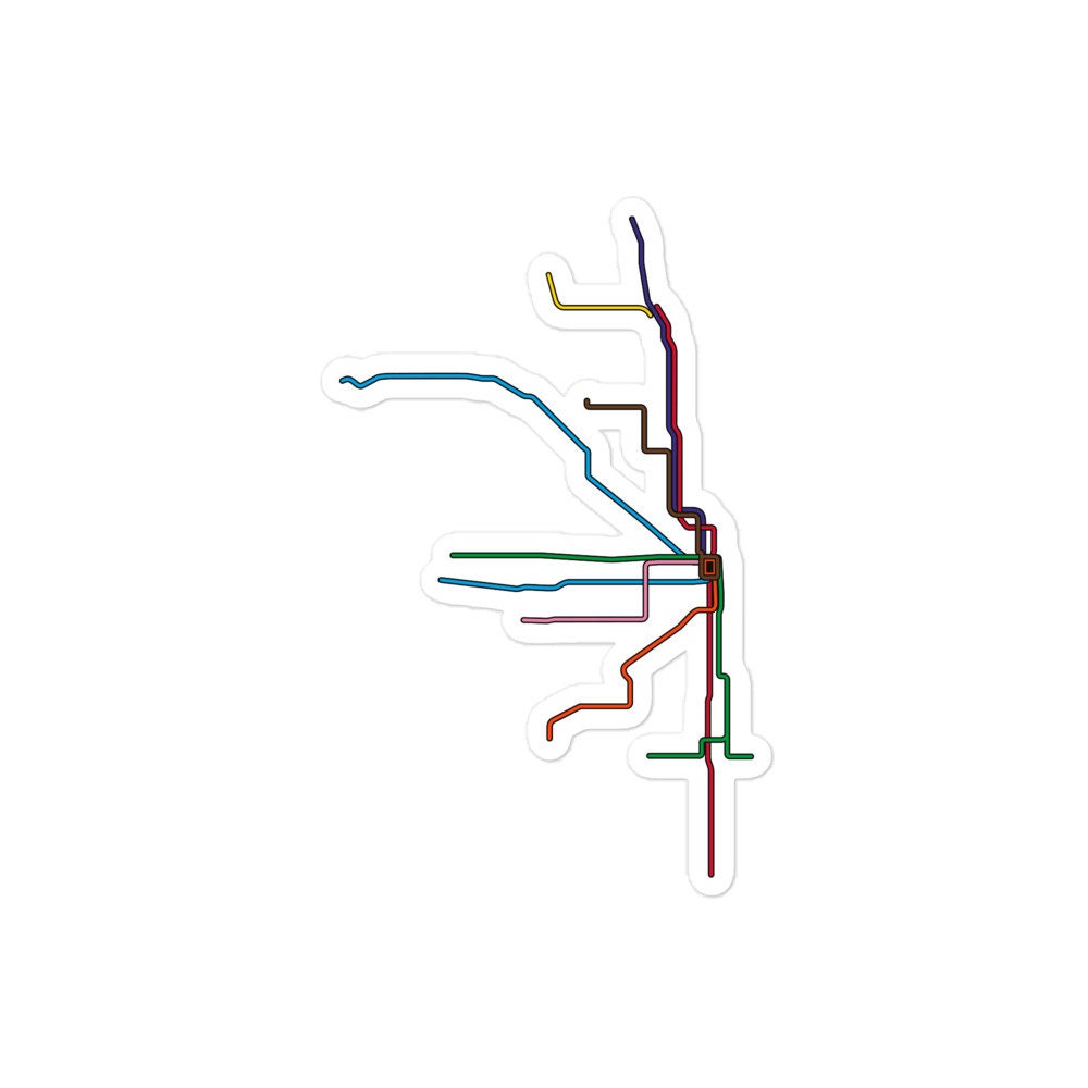 Chicago L Metro Transit Map Sticker - Etsy
