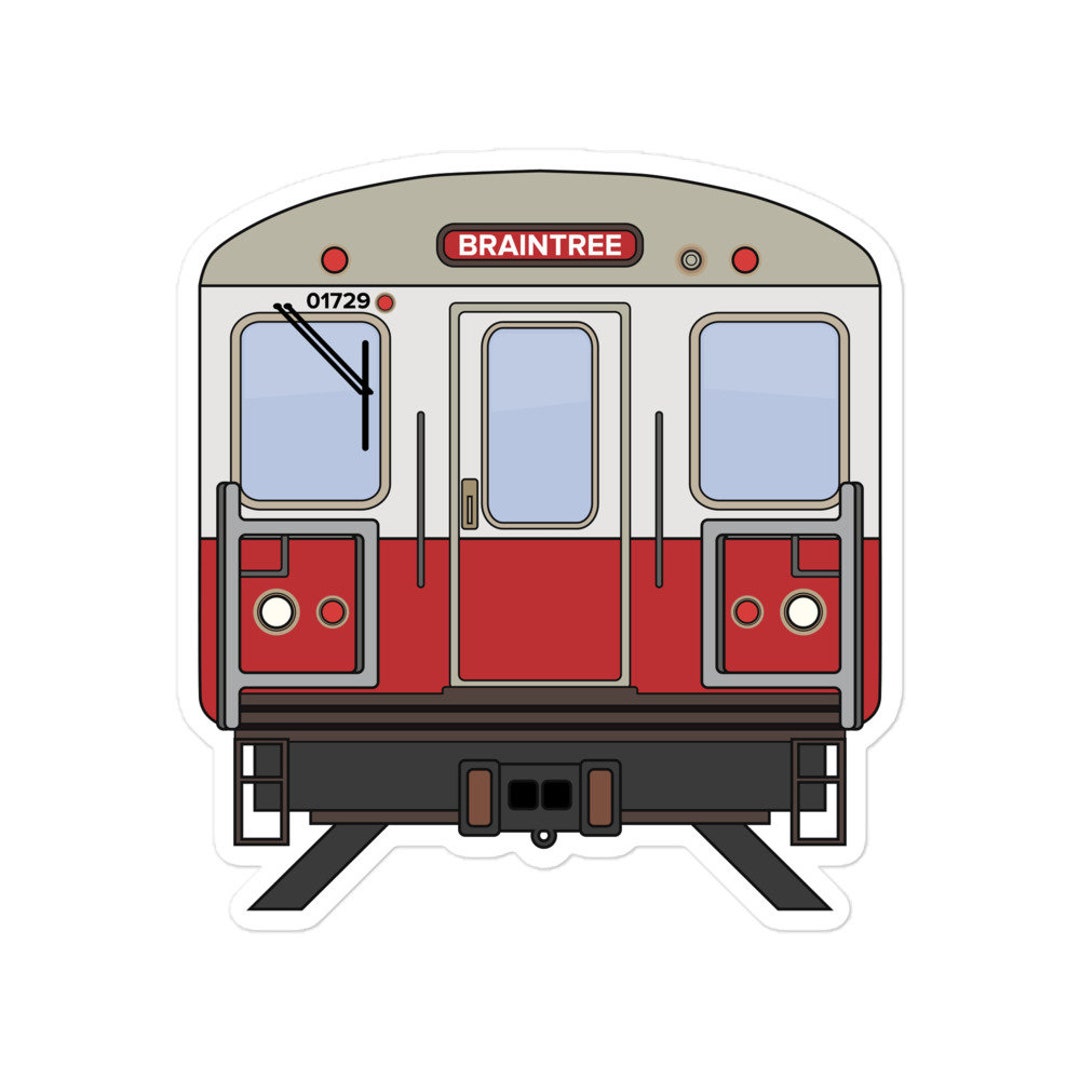 Boston T Subway Train Red Line Sticker - Etsy