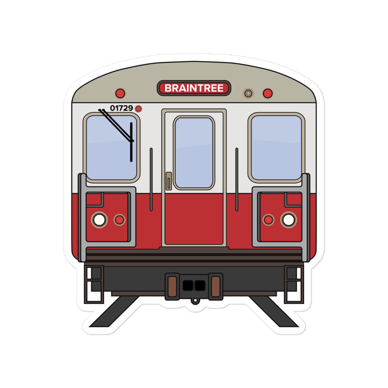 Boston T Subway Train Red Line Sticker - Etsy