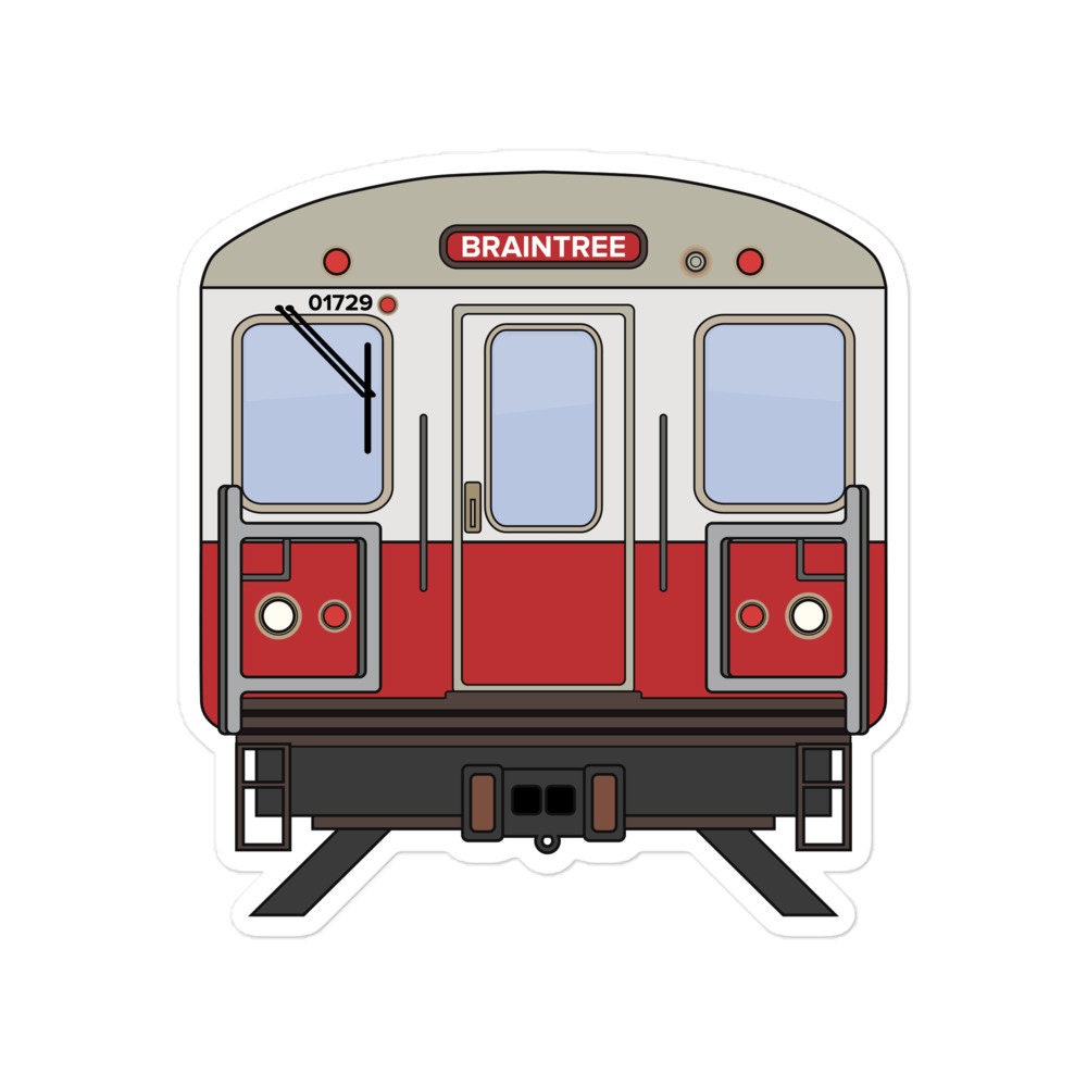 Boston T Subway Train Red Line Sticker - Etsy