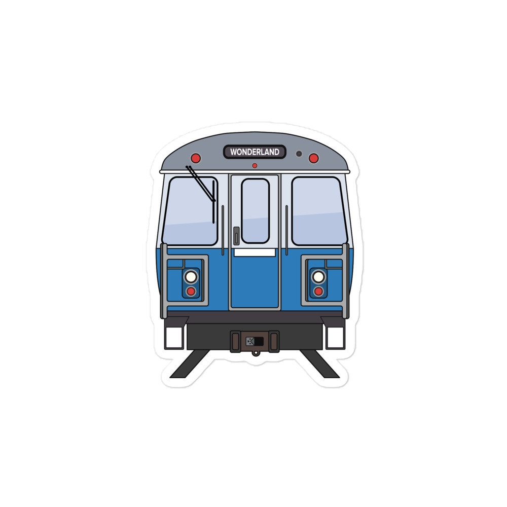 Boston T Subway Train Blue Line Sticker - Etsy