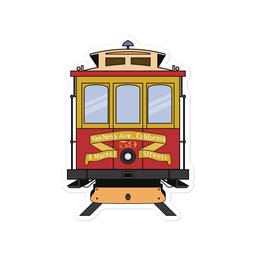 San Francisco Cable Car Sticker - Etsy
