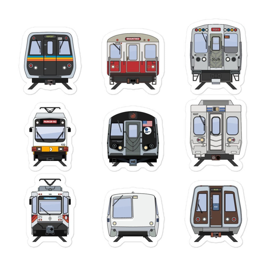 Public Transport Vehicles in the United States Assortment Pack Sticker ...