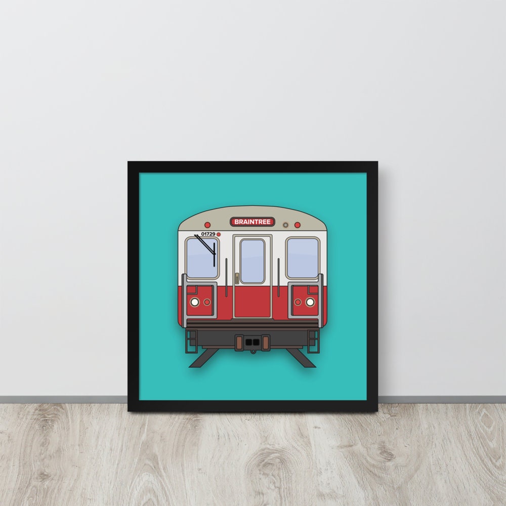 Boston T Subway Train Red Line Wall Art - Etsy