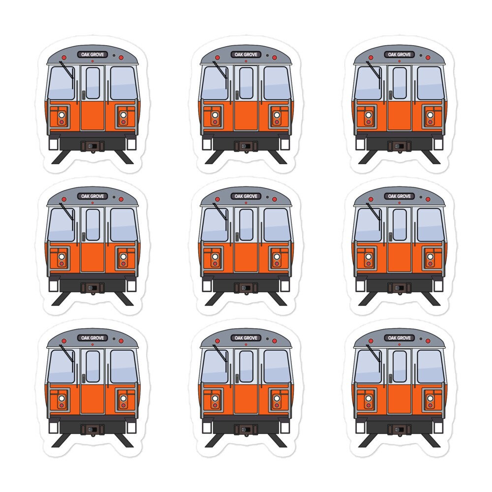 Boston T Subway Train Orange Line Sticker - Etsy