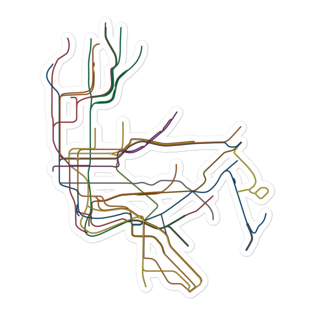 New York City Subway Transit Map Sticker - Etsy