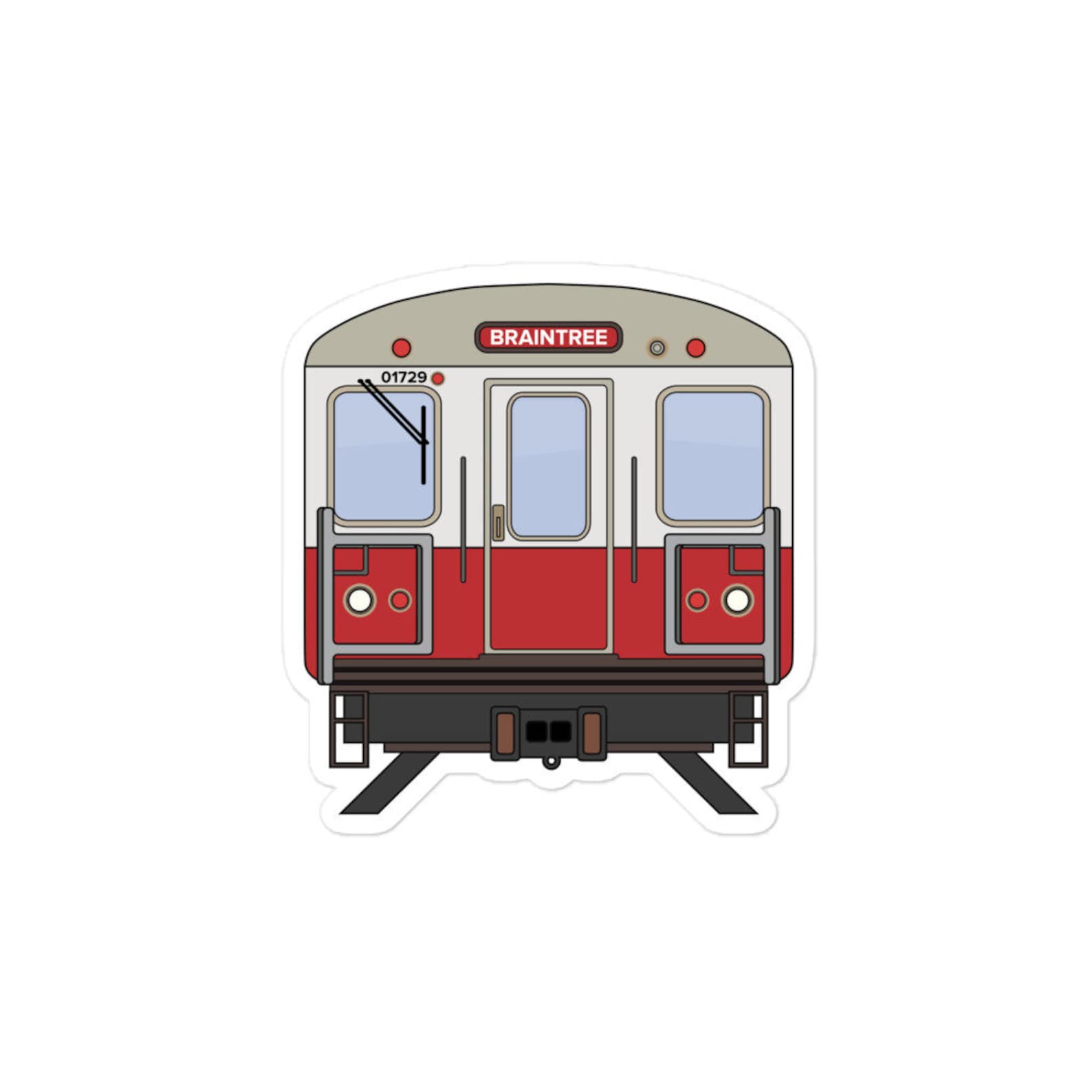 Boston T Subway Train Red Line Sticker - Etsy