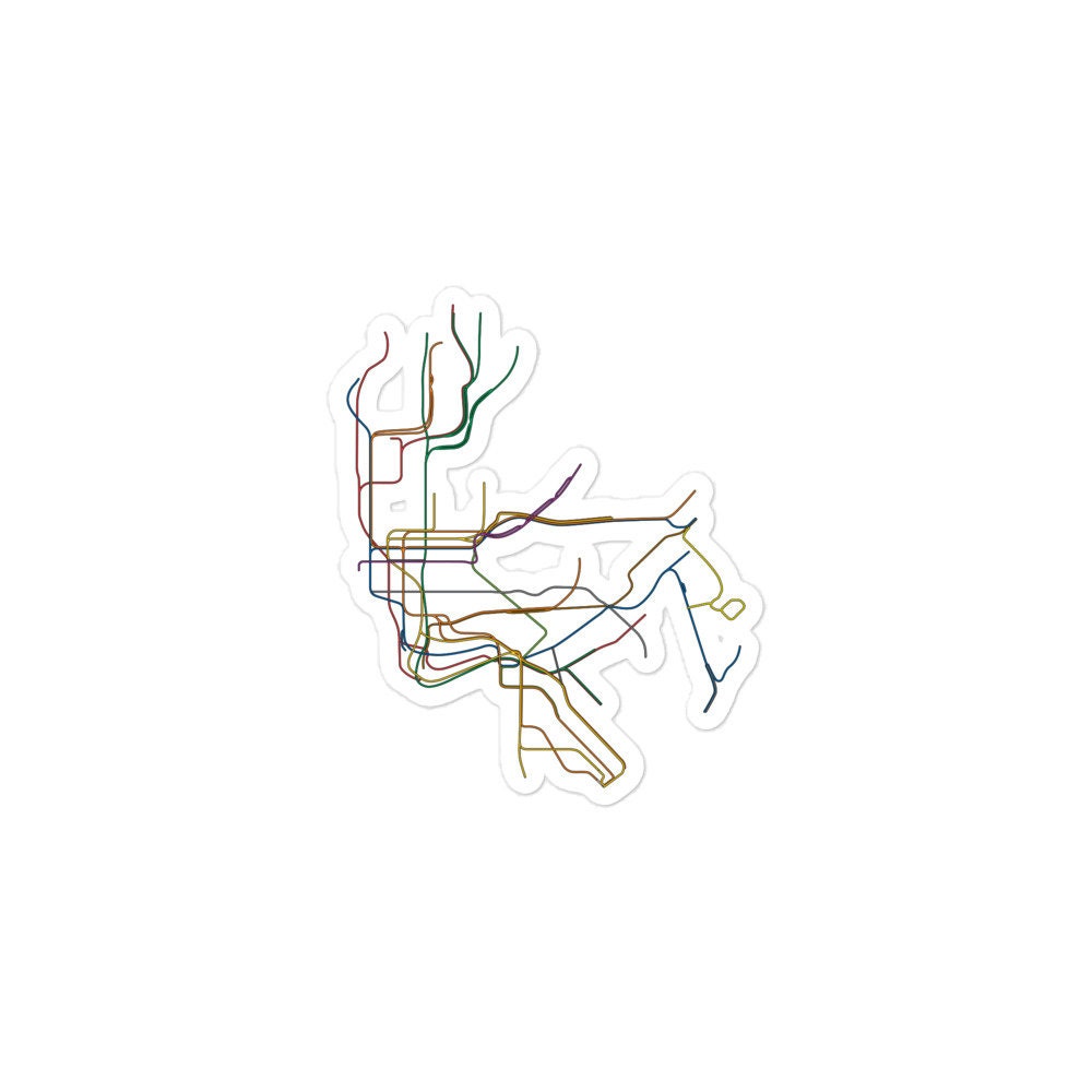 New York City Subway Transit Map Sticker - Etsy