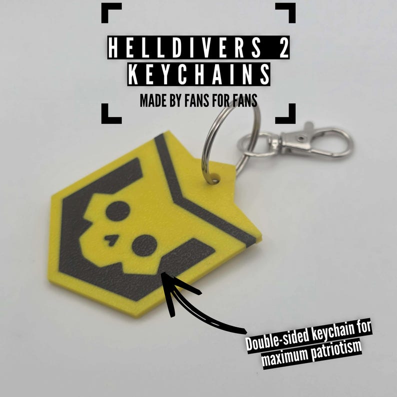 Helldivers 2 Skull Admiral Keychain | 3D Printed, Can Be Worn as ...