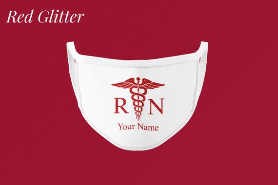 Personalized RN Nurse Face Mask Custom Name on RN Face Mask | Etsy