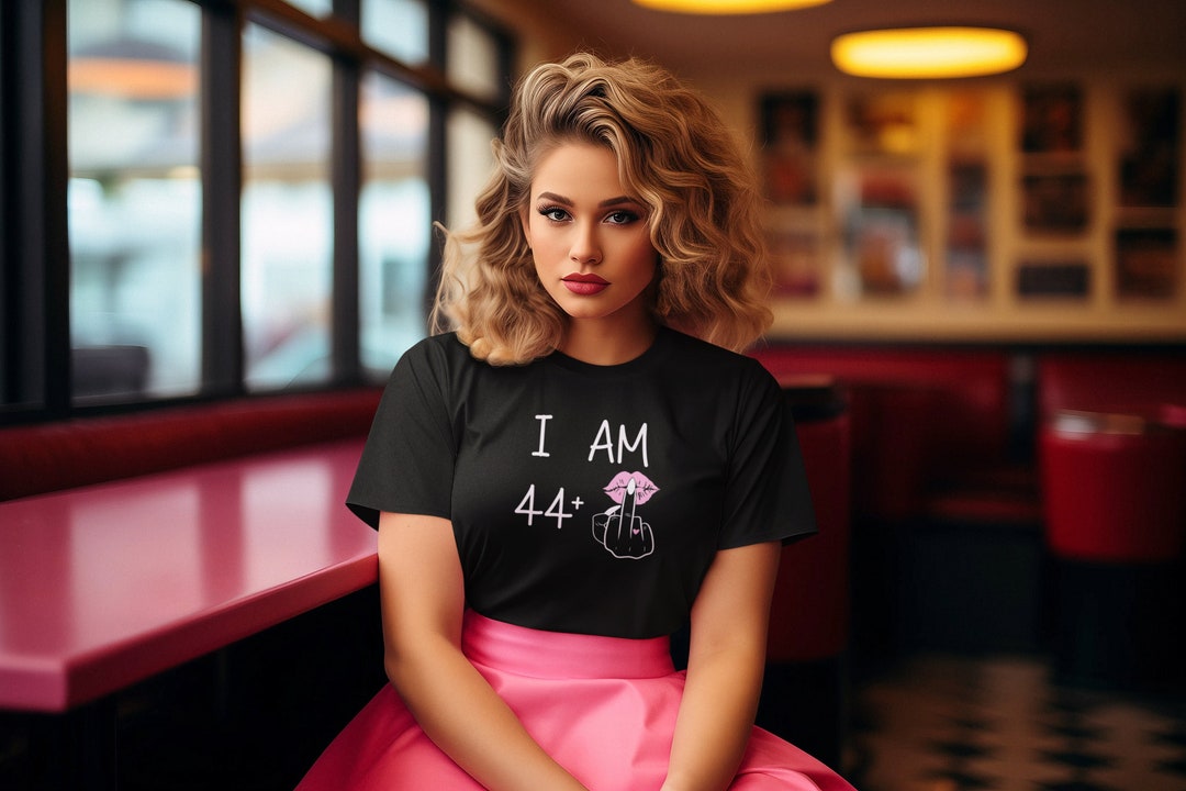 I Am 44 Middle Finger Birthday Shirt, Custom 45th Birthday Tshirt, I Am ...