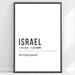 Israel Definition Art Print/ Israel, Let God Prevail Definition Print ...