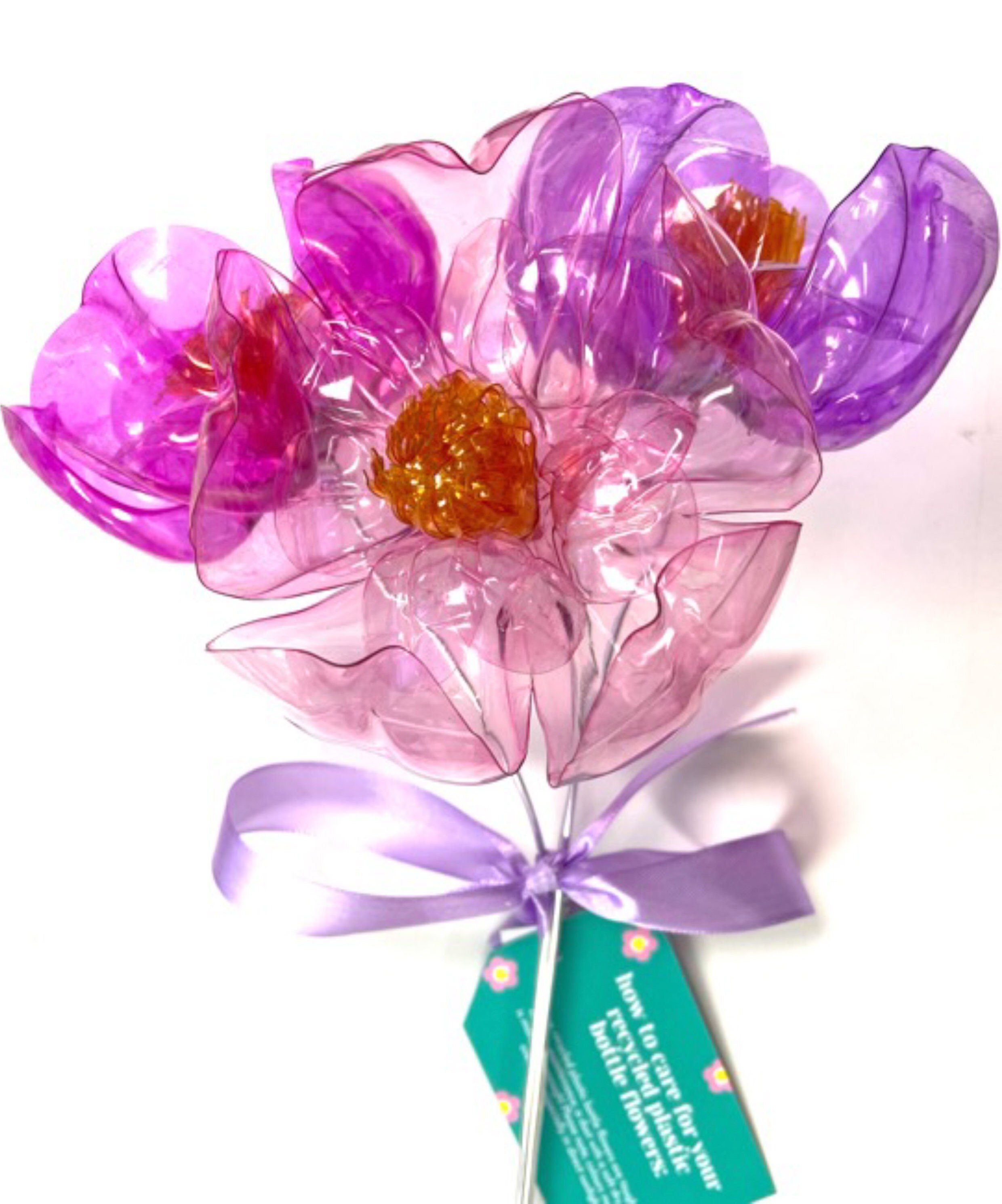 Recycled Plastic Bottle Large Flowers Flower Arrangement Mothers Day ...