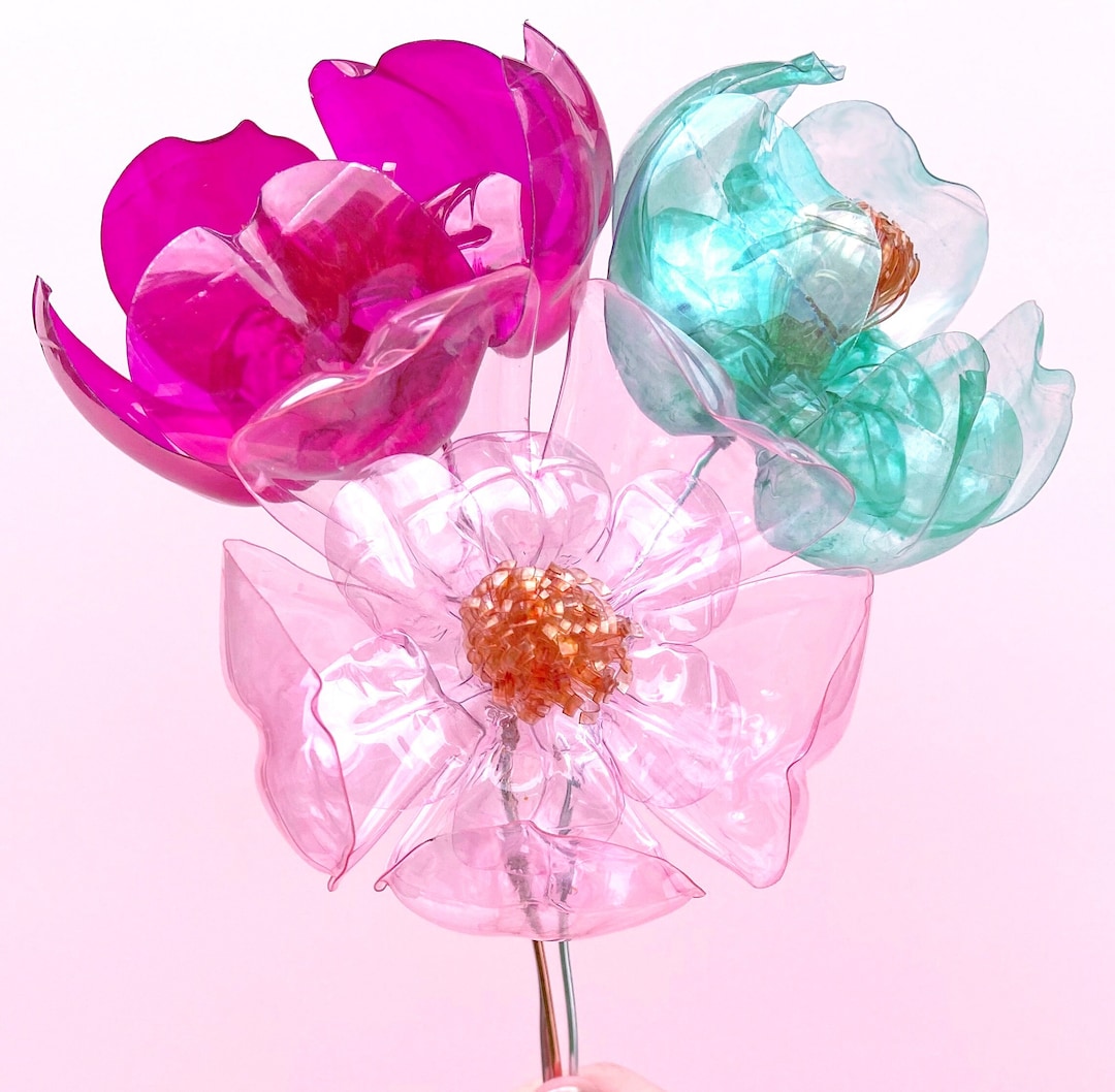 Recycled Plastic Bottle Large Flowers the Happy Small Bouquet, in Blush ...