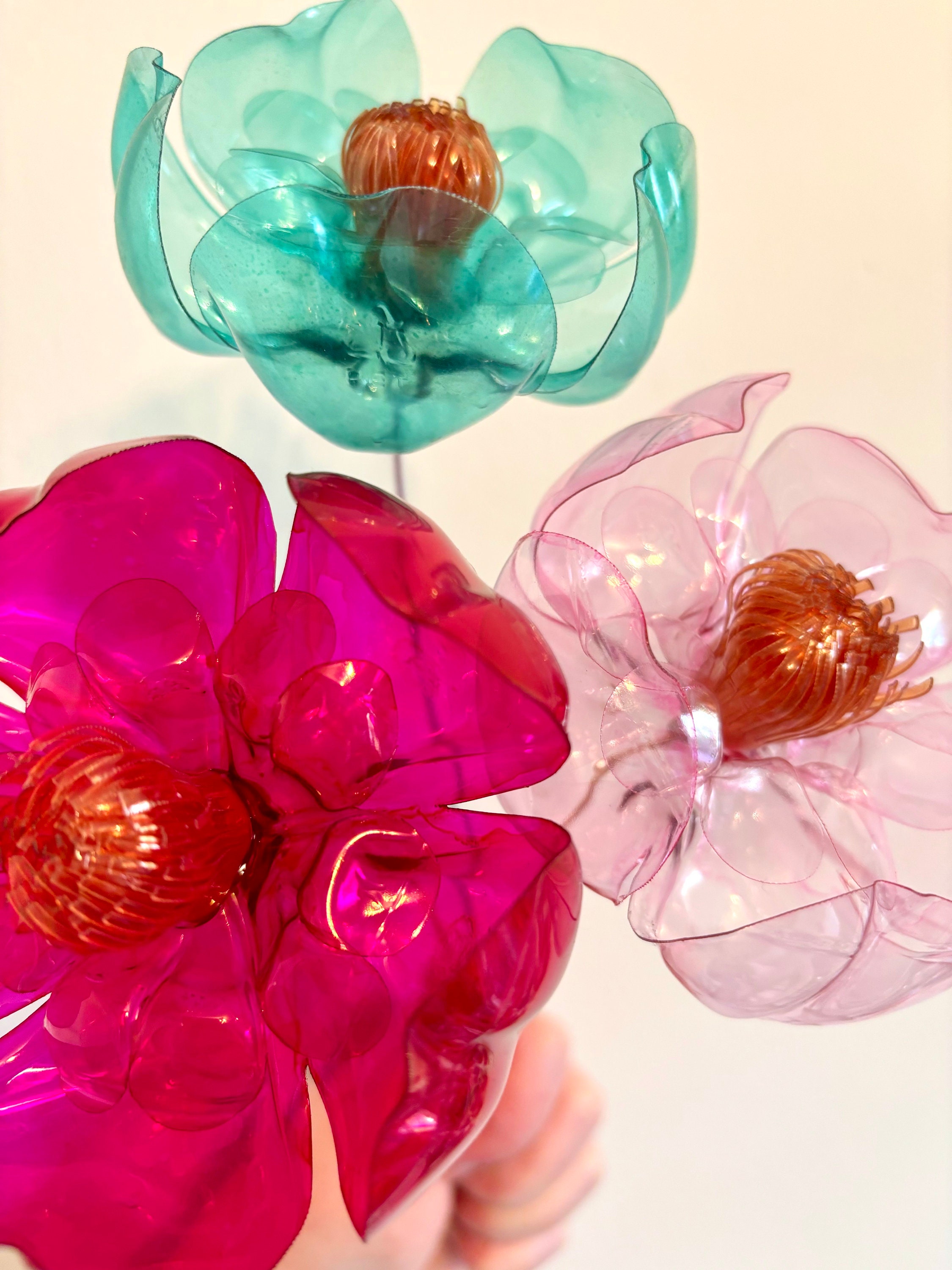 Recycled Plastic Bottle Large Flowers the Happy Small Bouquet, in Blush ...