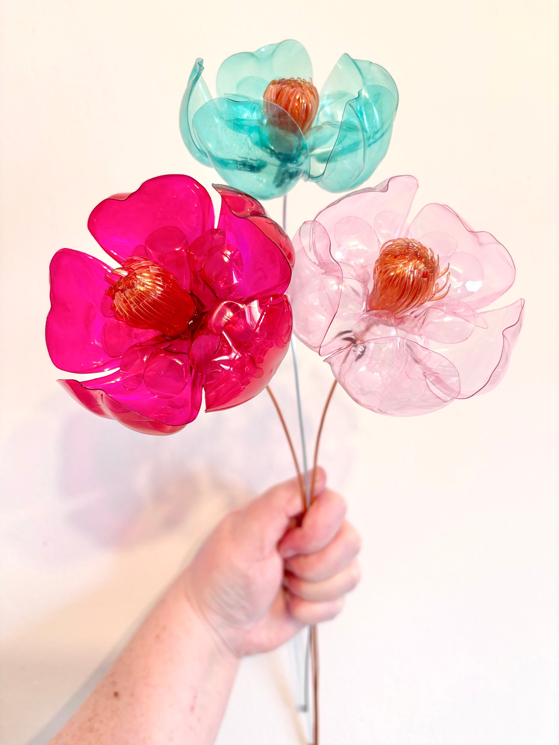 Recycled Plastic Bottle Large Flowers the Happy Small Bouquet, in Blush ...