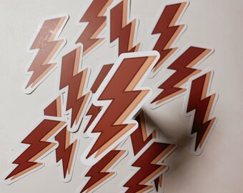 Yellow Lightning Bolt Sticker | Etsy