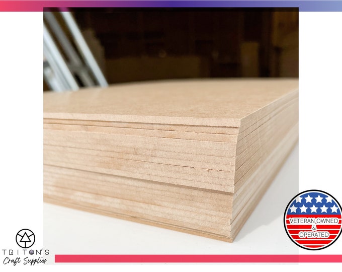 MDF 3mm 12 Count 24"x16" Premium MDF for Larger Lasers, Cncs, Scroll ...