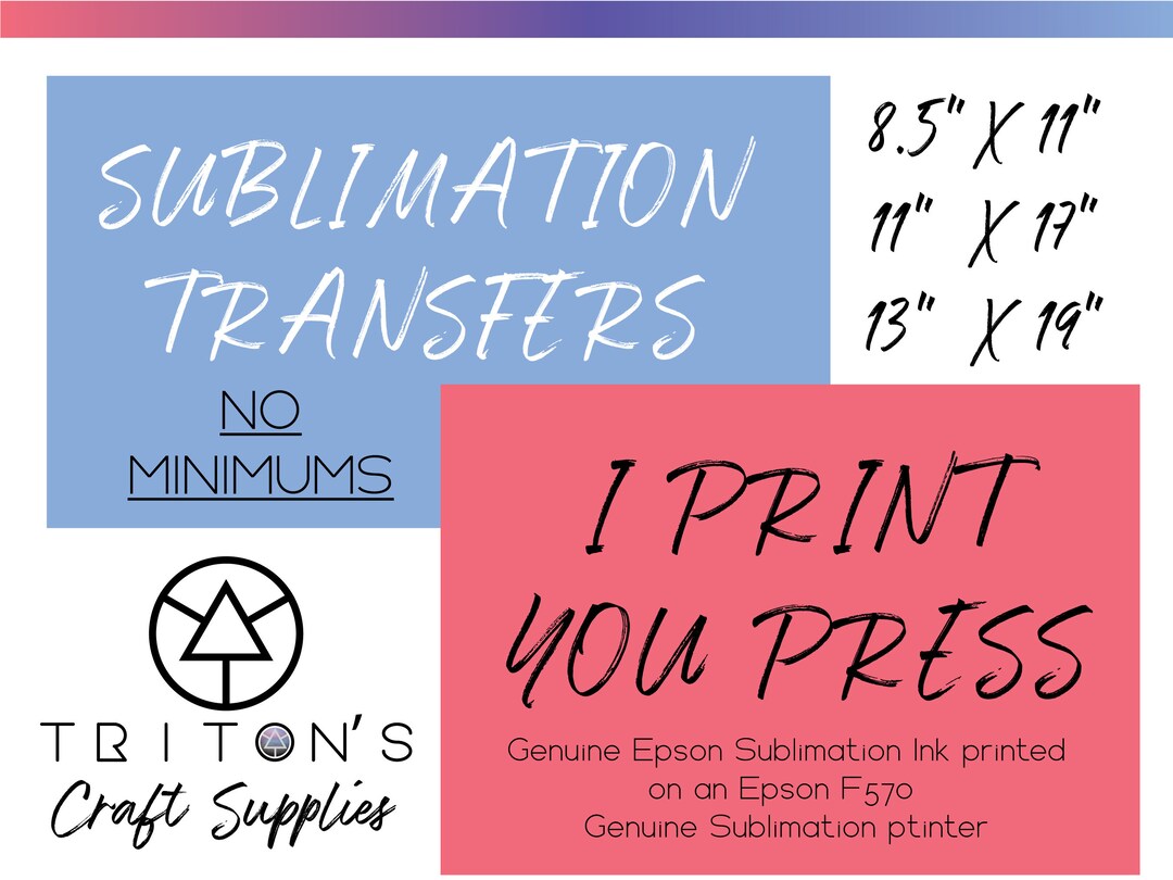 Sublimation Transfers, Dye Sublimation Transfers, Sub Prints, Print on ...