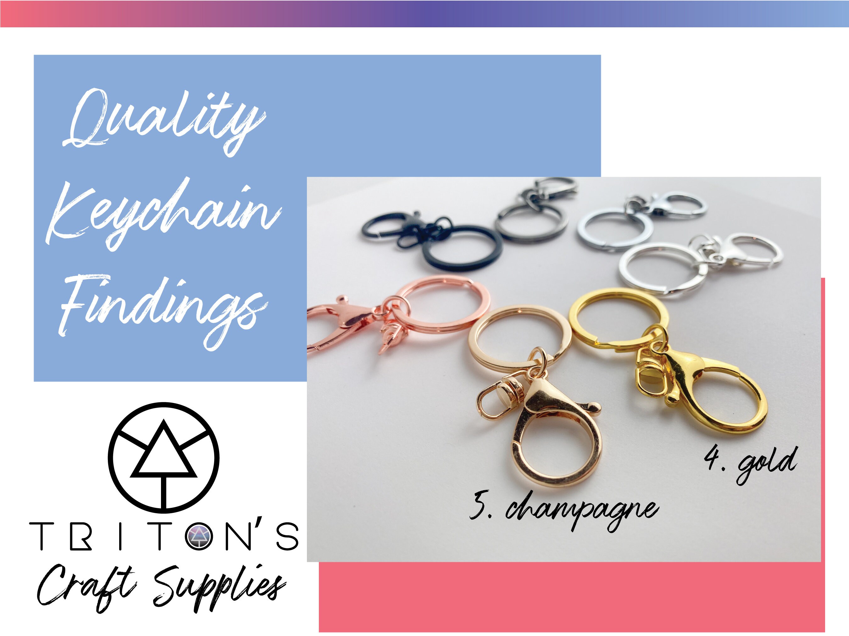 Lobster Claw Keychain Findings, Bulk Keychain Split Rings, Keychain ...