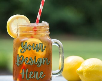 8oz Half Pint Custom Text Glass Sealed Mason Jar Lid Personalized ...