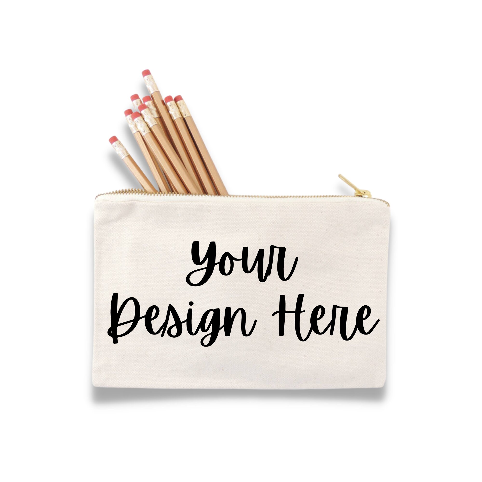 Personalized Beige Pencil Pouch - Etsy