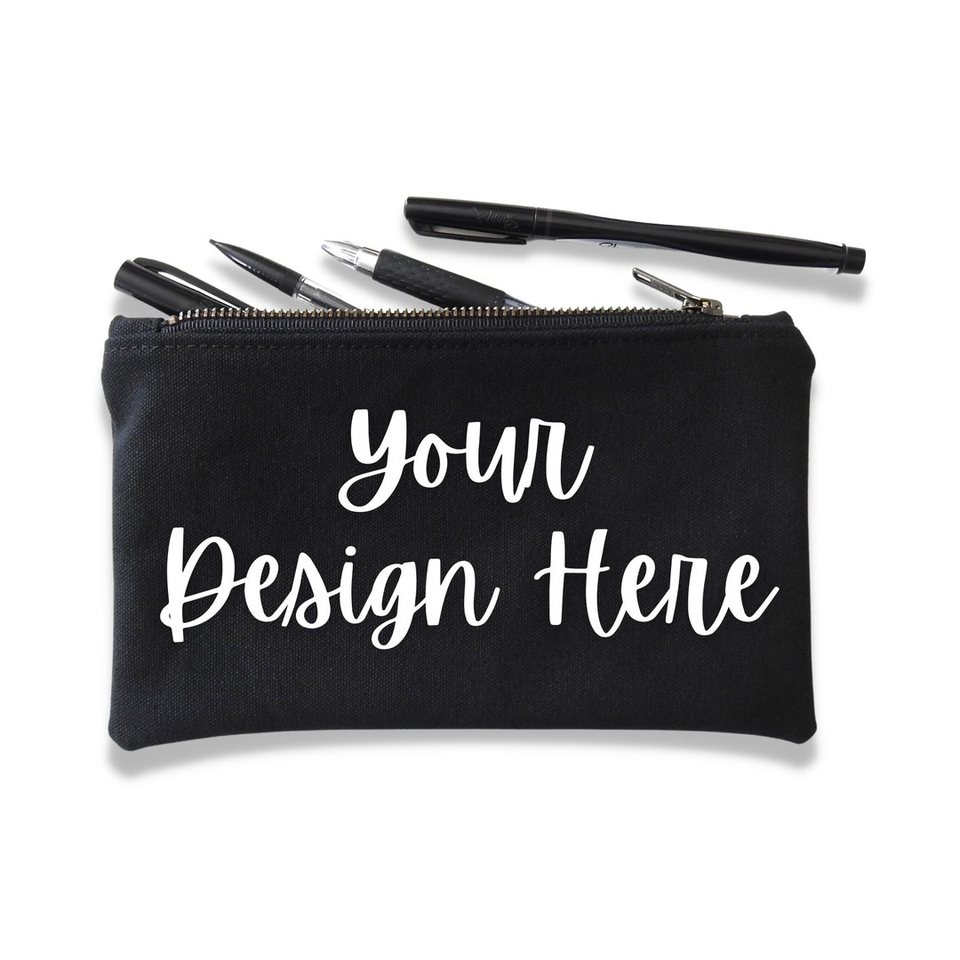 Personalized Black Pencil Pouch - Etsy